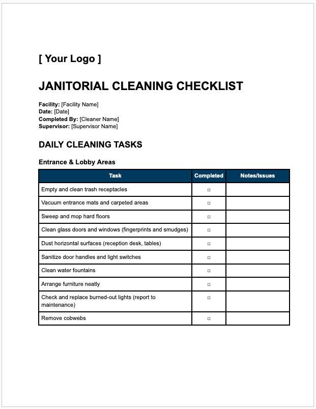 20 Professional Cleaning Business Templates Every Pro Needs to Run ...
